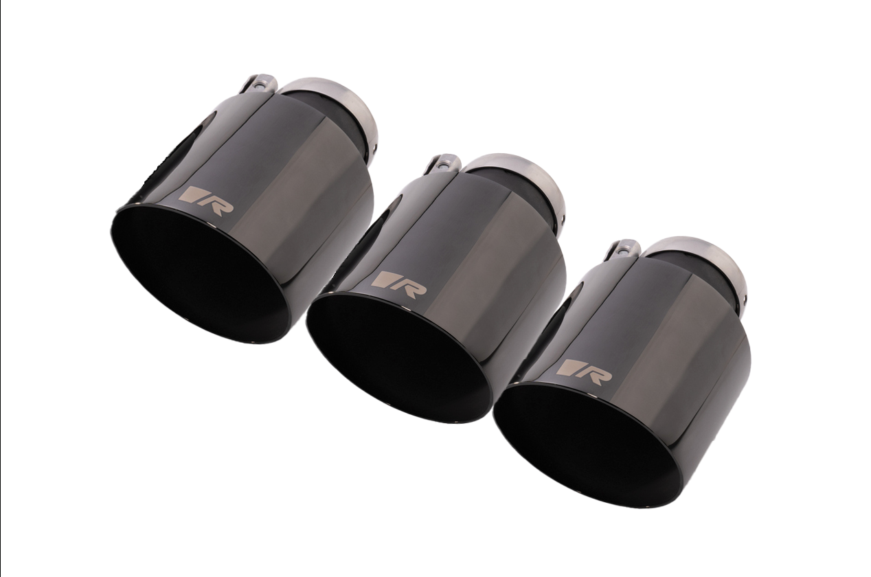3 tail pipes Ø 102 mm angled (shorter length 145 mm), straight cut ...